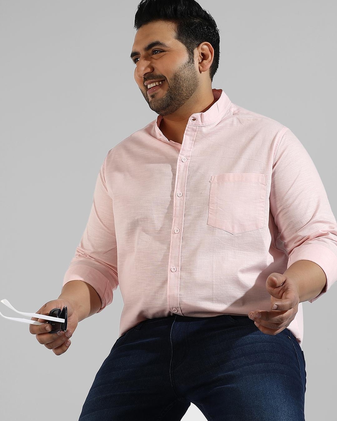 Buy Men's Pink Plus Size Shirt Online at Bewakoof