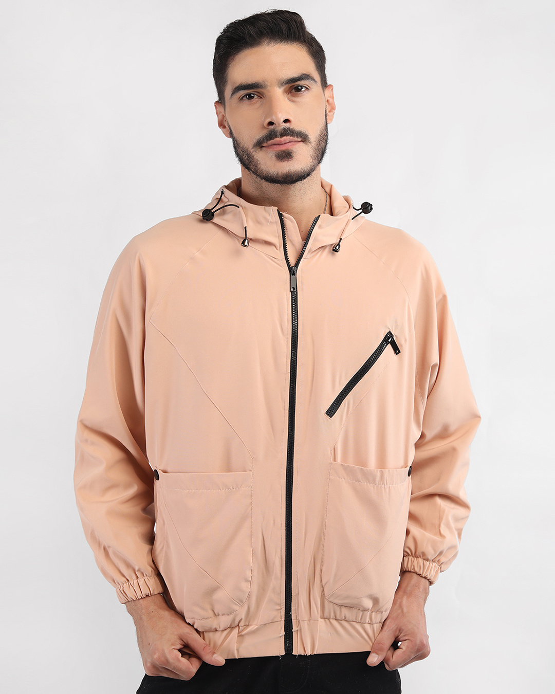 Buy Men's Light Orange Wind Cheater Jacket Online at Bewakoof