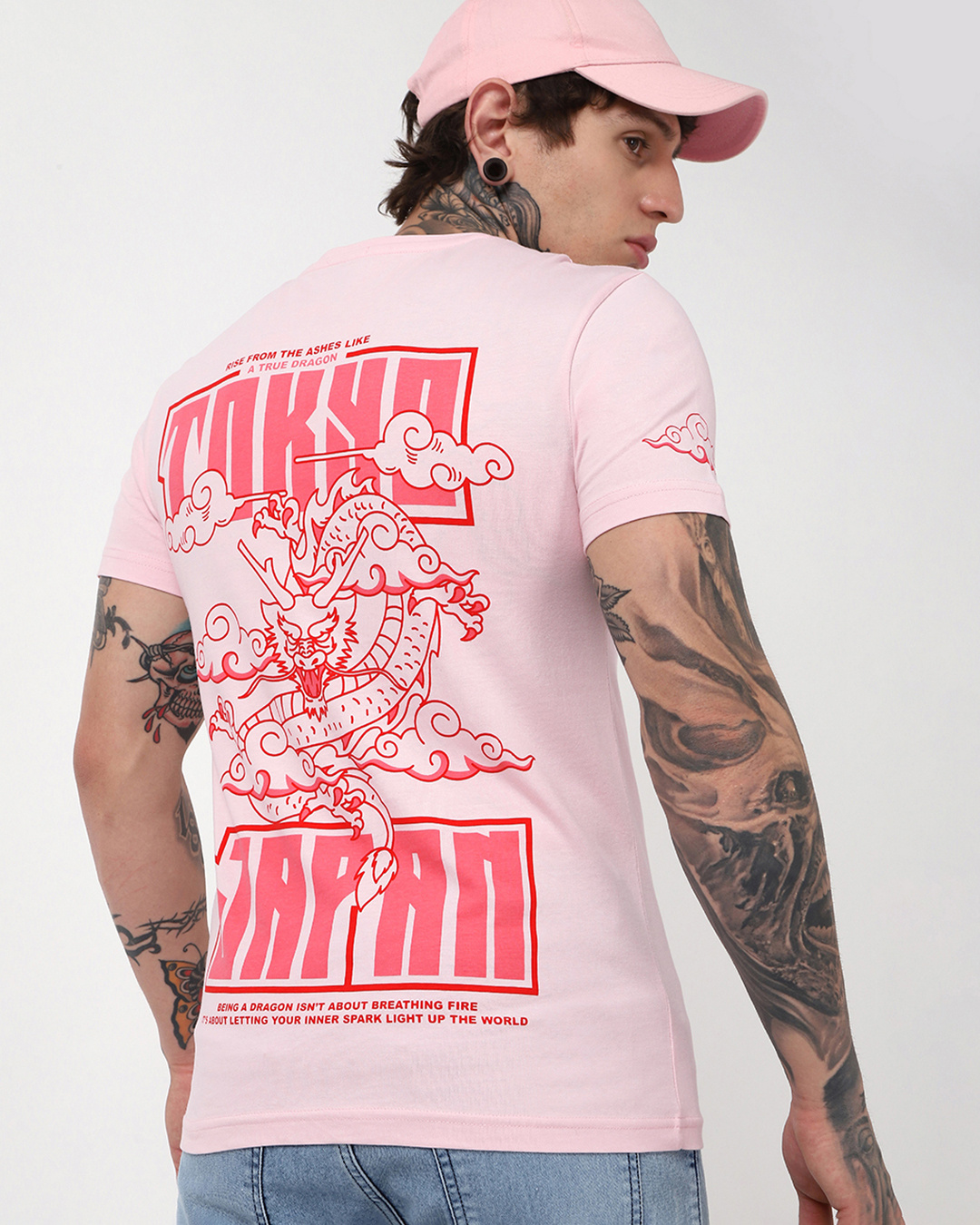 Buy Men's Pink Tokyo Graphic Printed T-shirt Online at Bewakoof