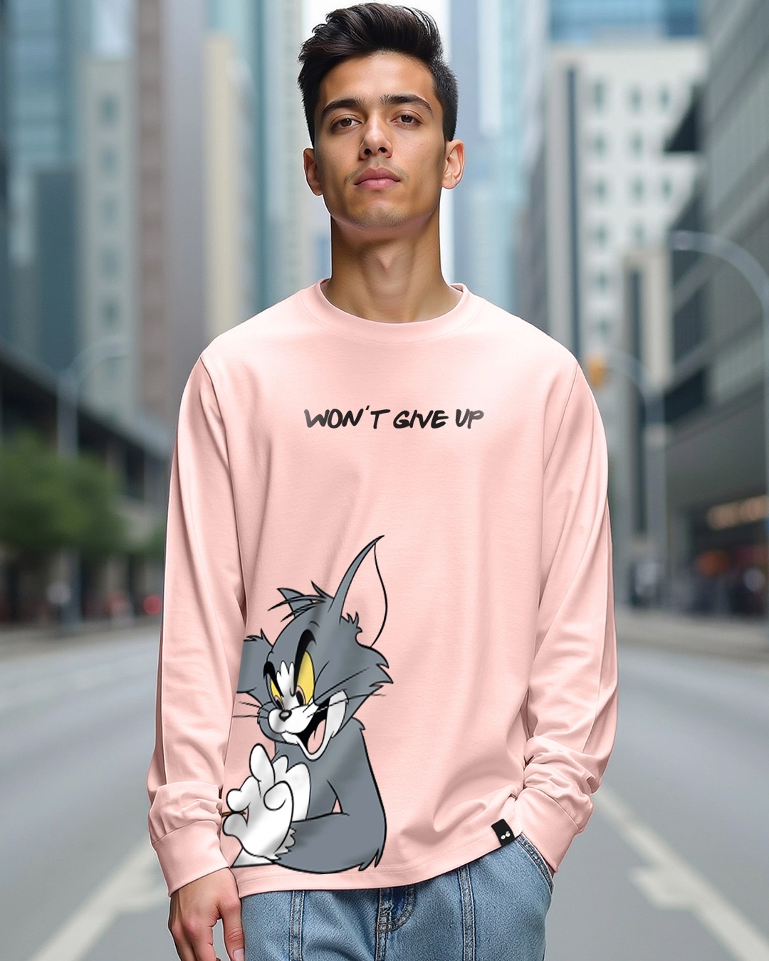 Buy Men's Pink Tom Chase Graphic Printed Oversized T-shirt Online at ...