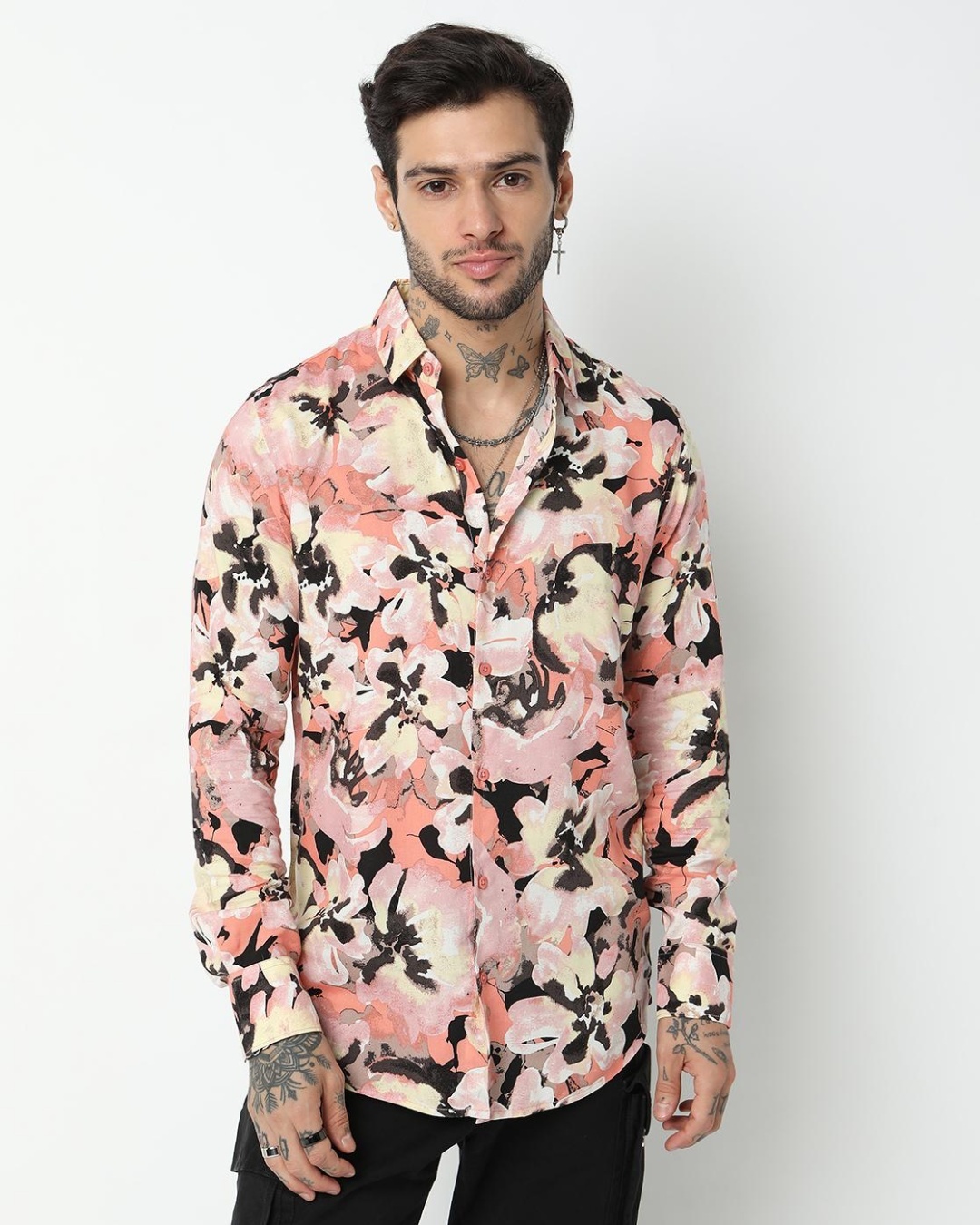 Buy Men's Pink Vibrant Floral Printed Shirt Online at Bewakoof