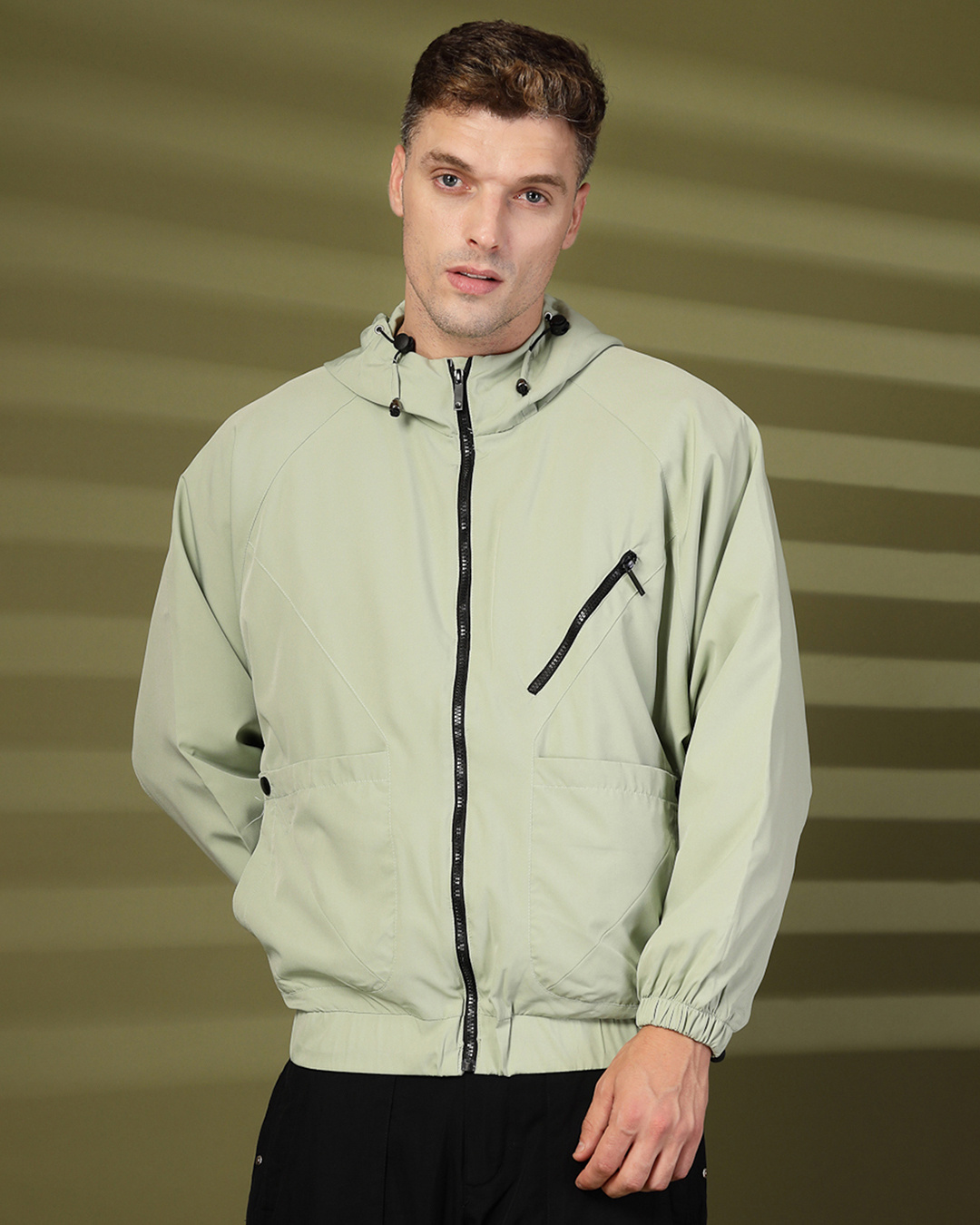Buy Men's Pista Green Wind Cheater Jacket Online at Bewakoof