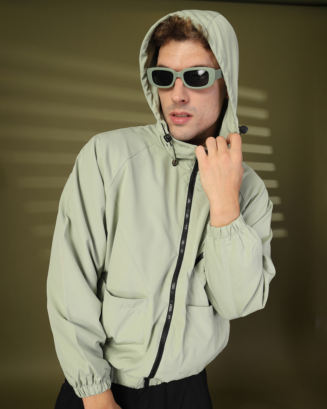 Buy Men's Pista Green Wind Cheater Jacket Online at Bewakoof