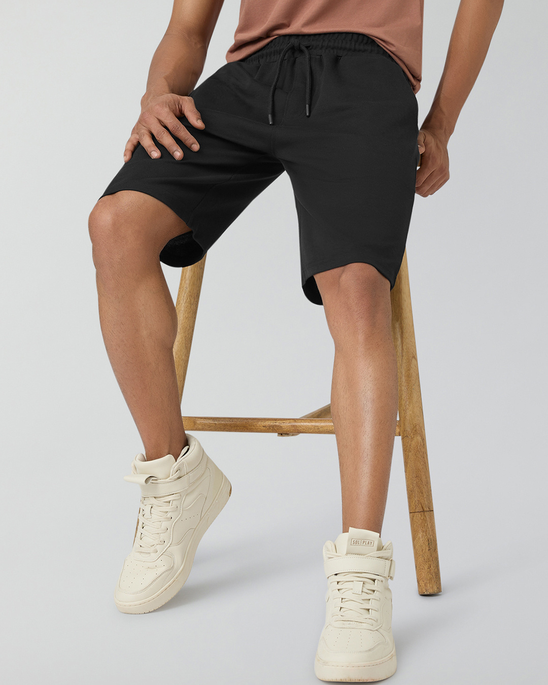 Buy Men's Pitch Black Shorts Online at Bewakoof