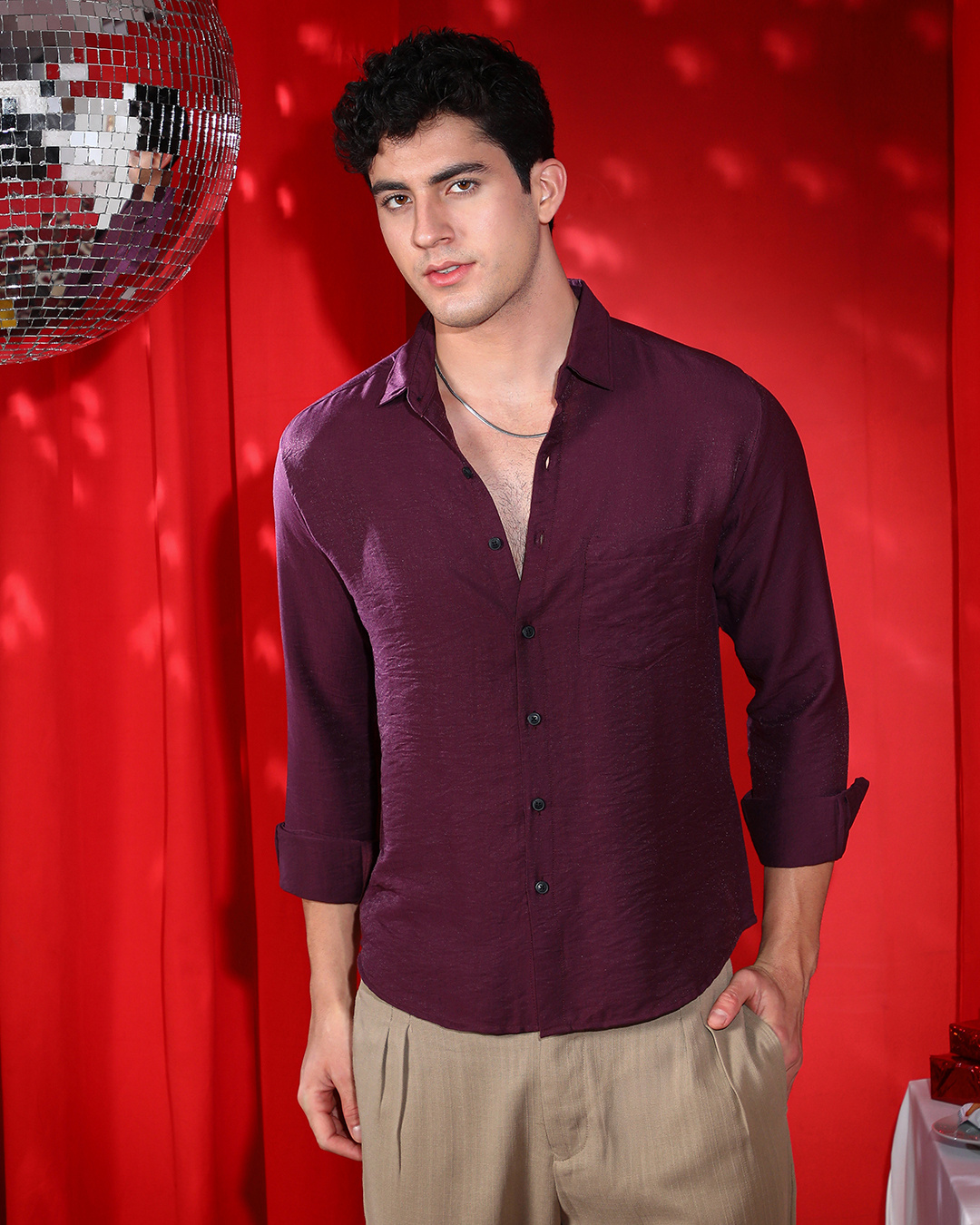 Buy Men's Plum Purple Textured Shirt Online at Bewakoof