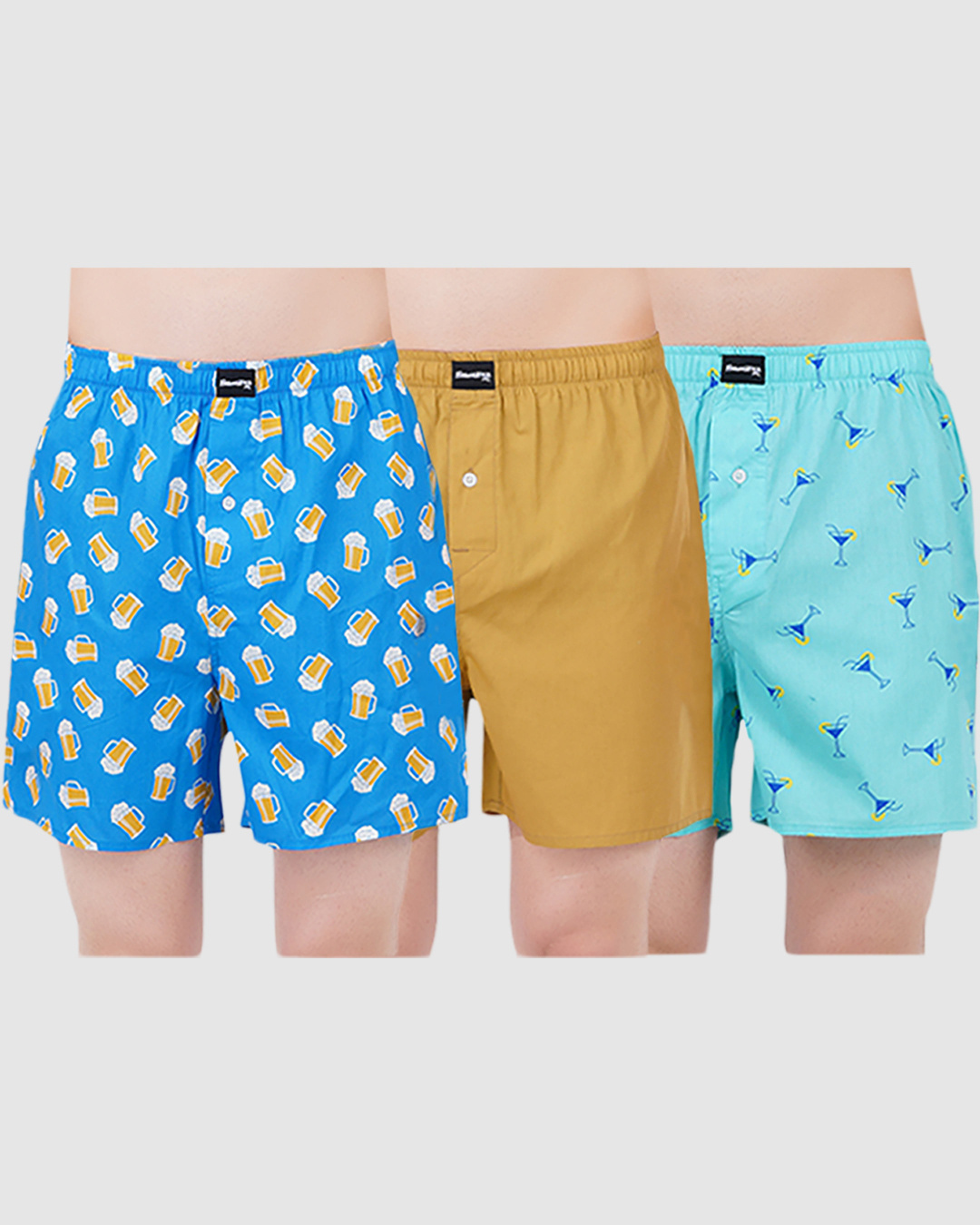 Buy Pack of 3 Men's Multicolor Printed Boxers Online in India at Bewakoof