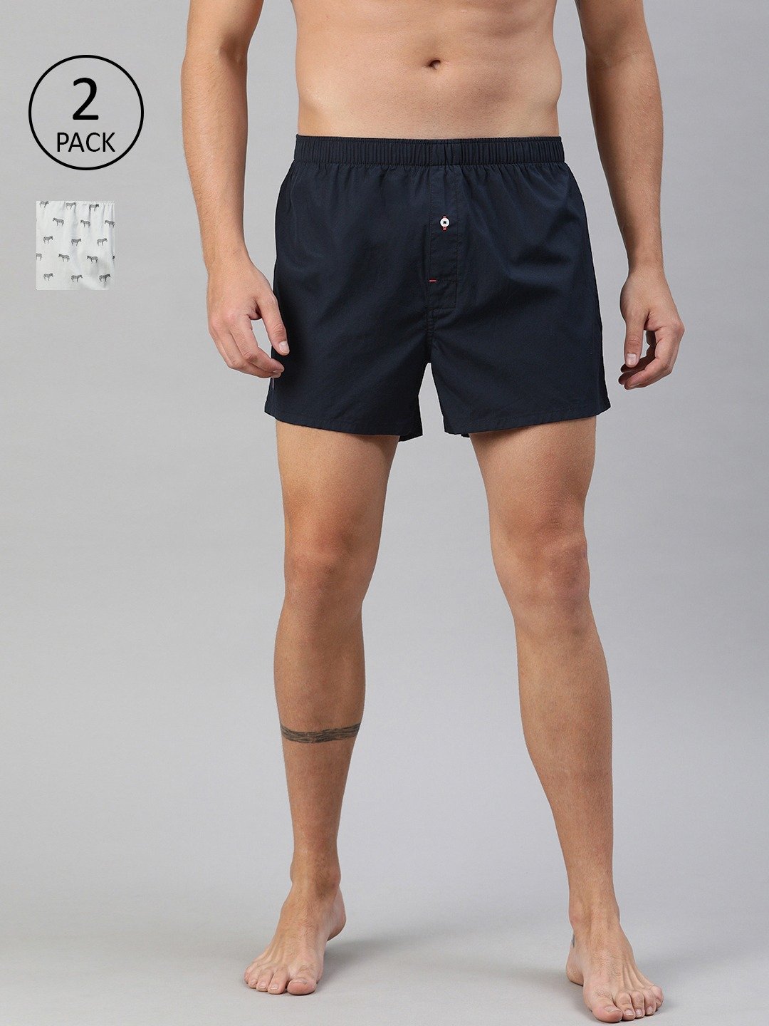 Buy Pack of 2 Men's Black & White All Over Printed Woven Boxers Online ...