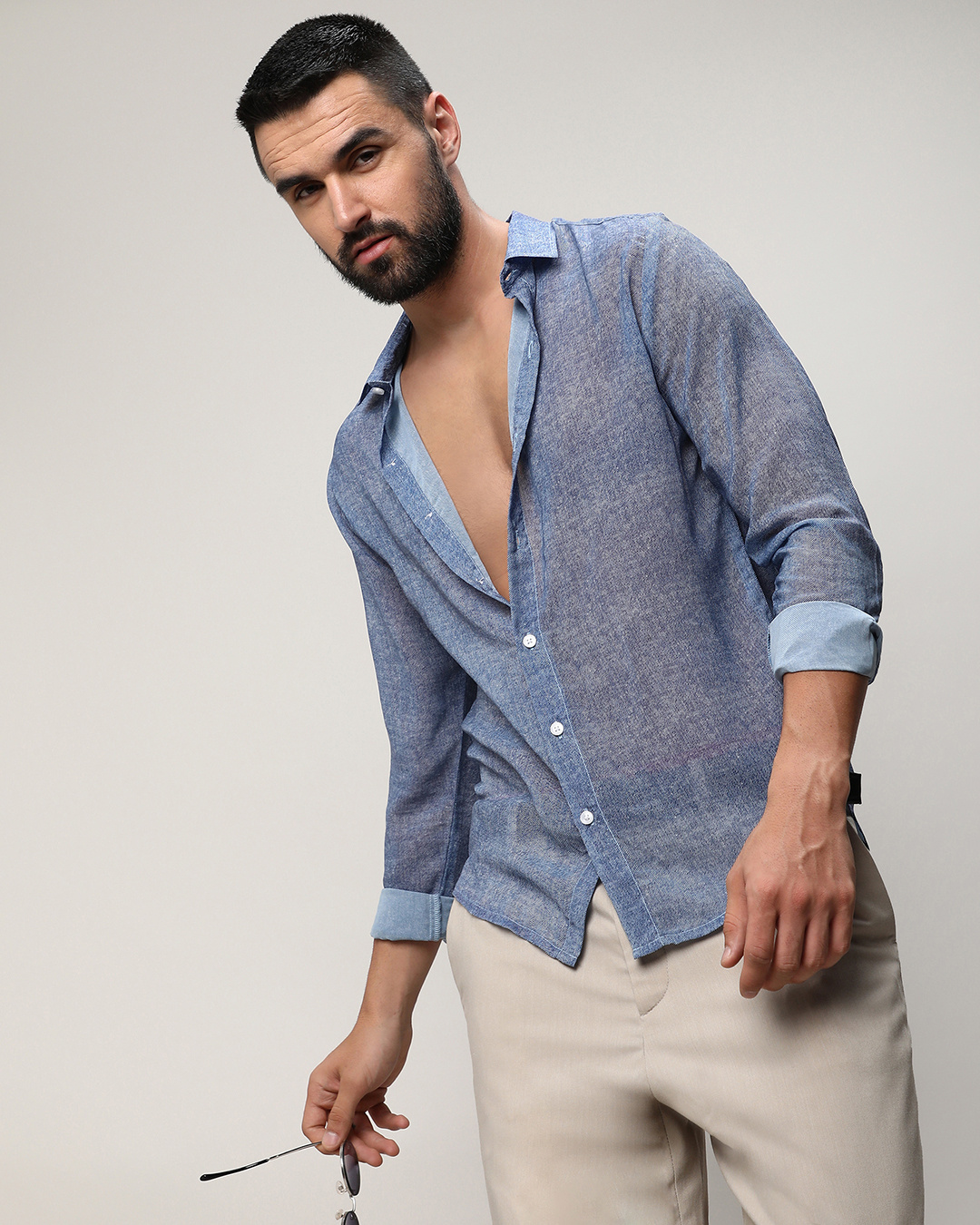 Buy Men's Prussian Blue Shirt Online at Bewakoof