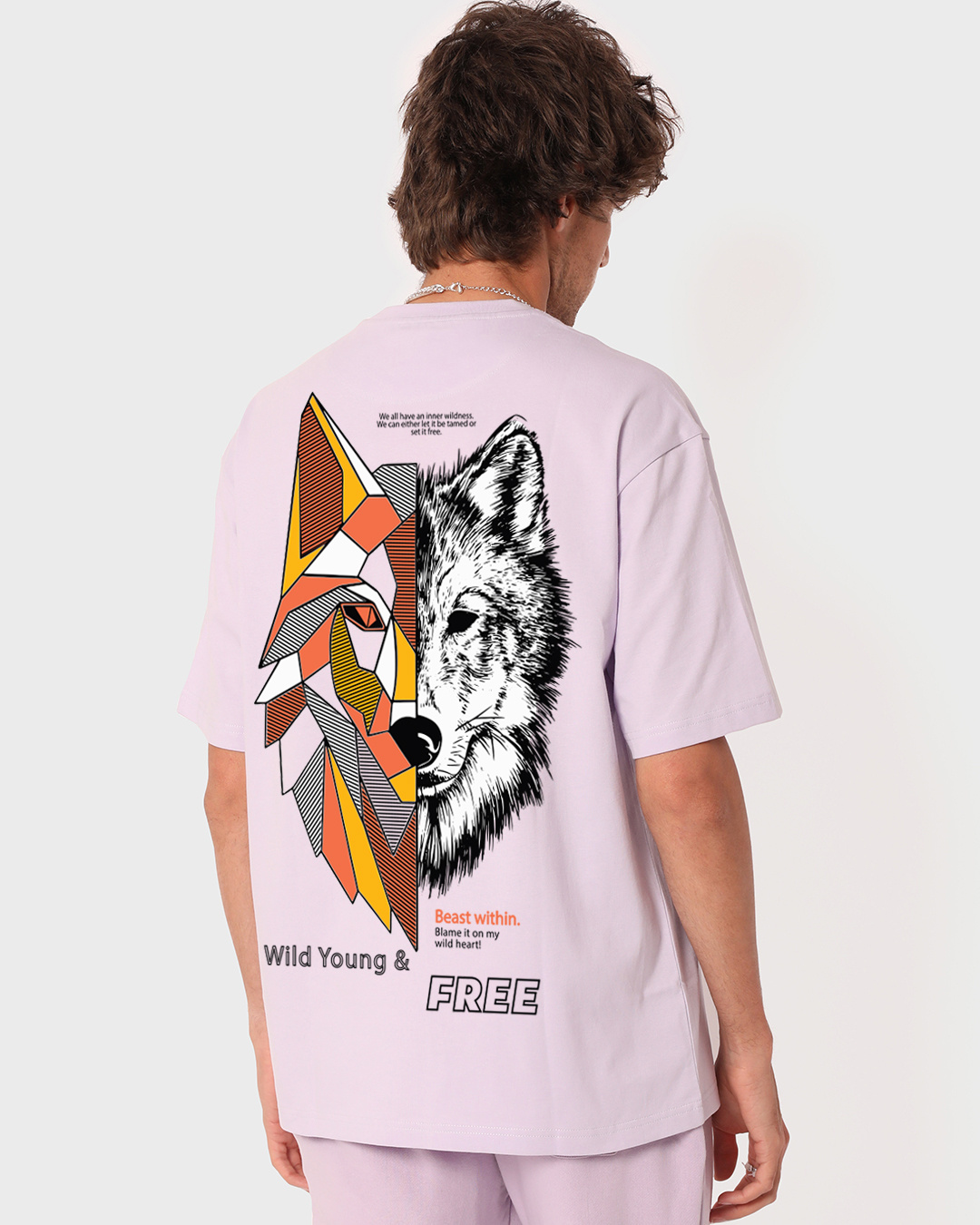 Buy Men's Purple Beast Within Graphic Printed Oversized T-shirt Online ...