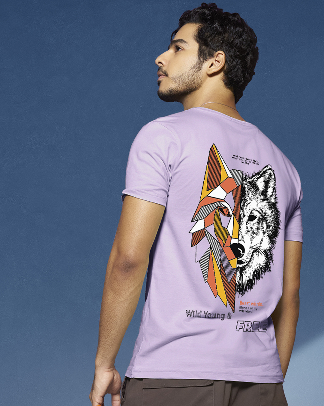 Buy Men's Purple Beast Within Graphic Printed T-shirt Online at Bewakoof