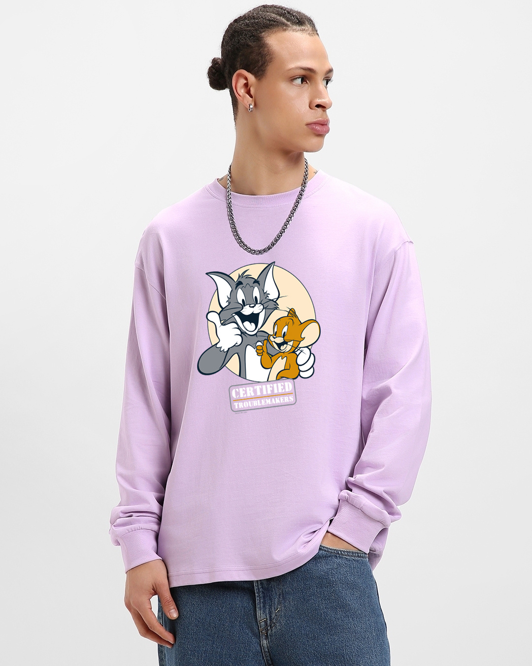 Buy Men's Purple Certified Troublemakers (TJL) Graphic Printed ...