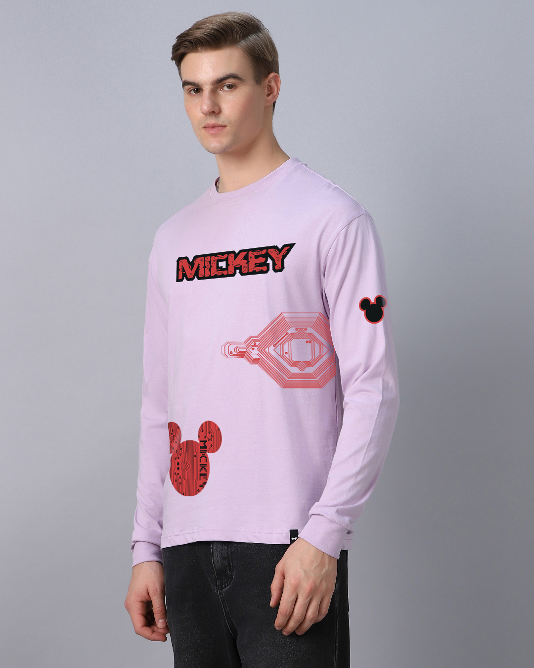 Buy Men's Purple Cyber Mickey Graphic Printed Oversized T-shirt Online ...