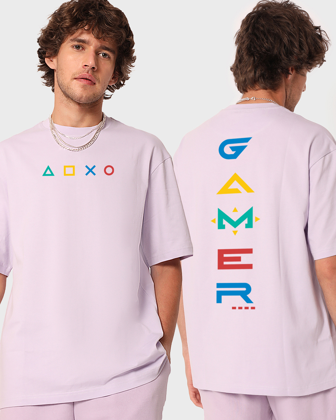 Buy Men's Purple Gamer Respawn Graphic Printed Oversized T-shirt Online ...