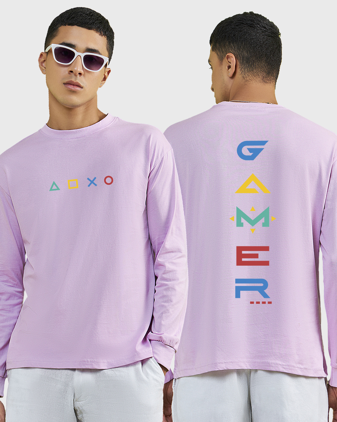 Buy Men's Purple Gamer Respawn Typography Oversized T-shirt Online at ...