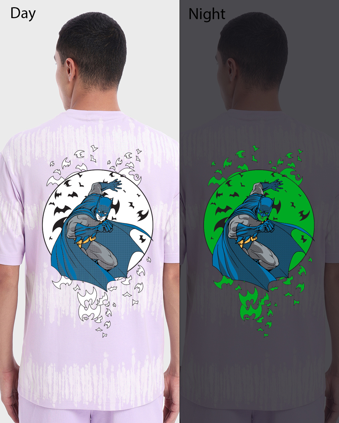 Buy Men's Purple Gotham Knight Graphic Printed Oversized T-shirt Online ...