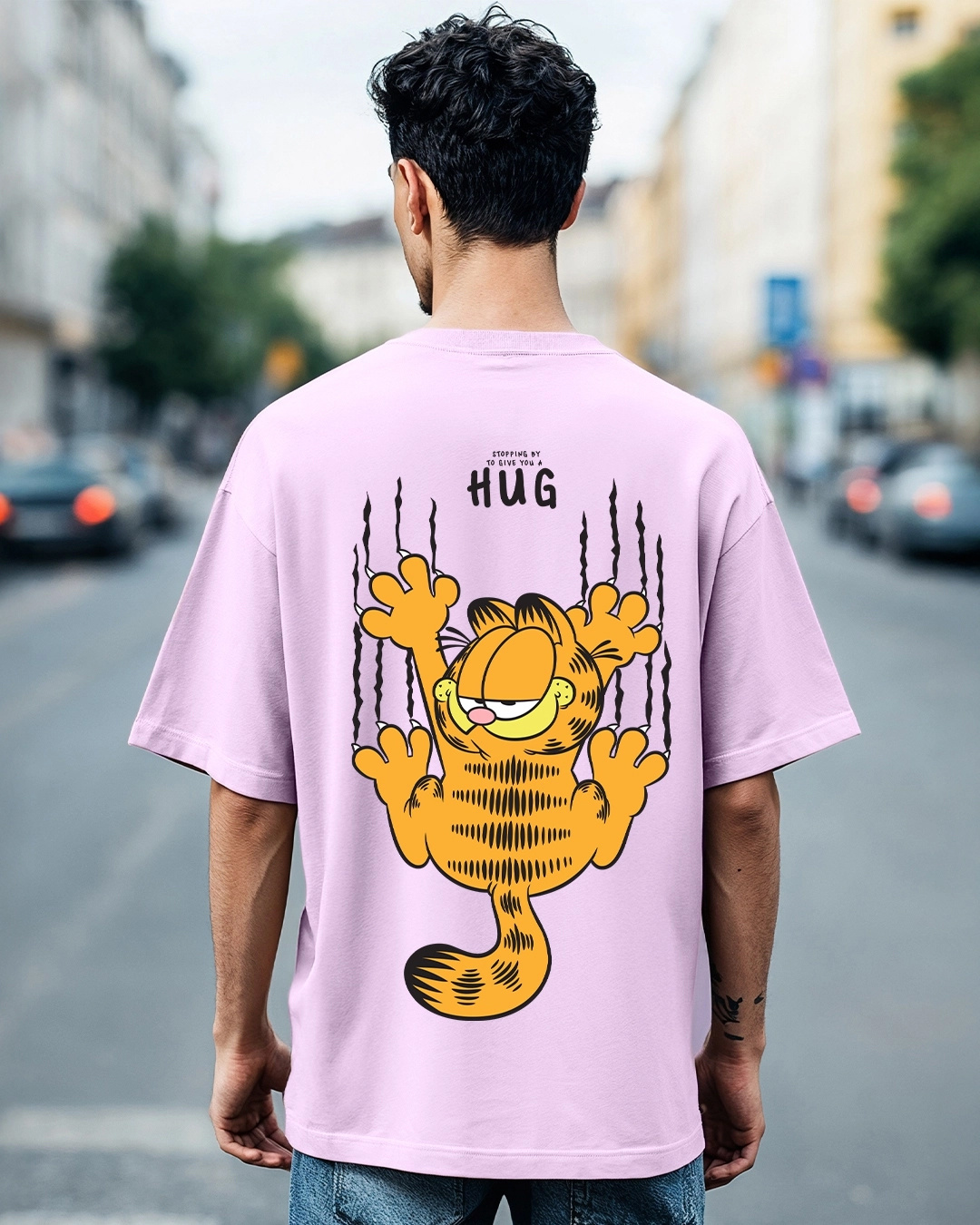 Buy Men's Purple Hug It Out Graphic Printed Oversized T-shirt Online at ...