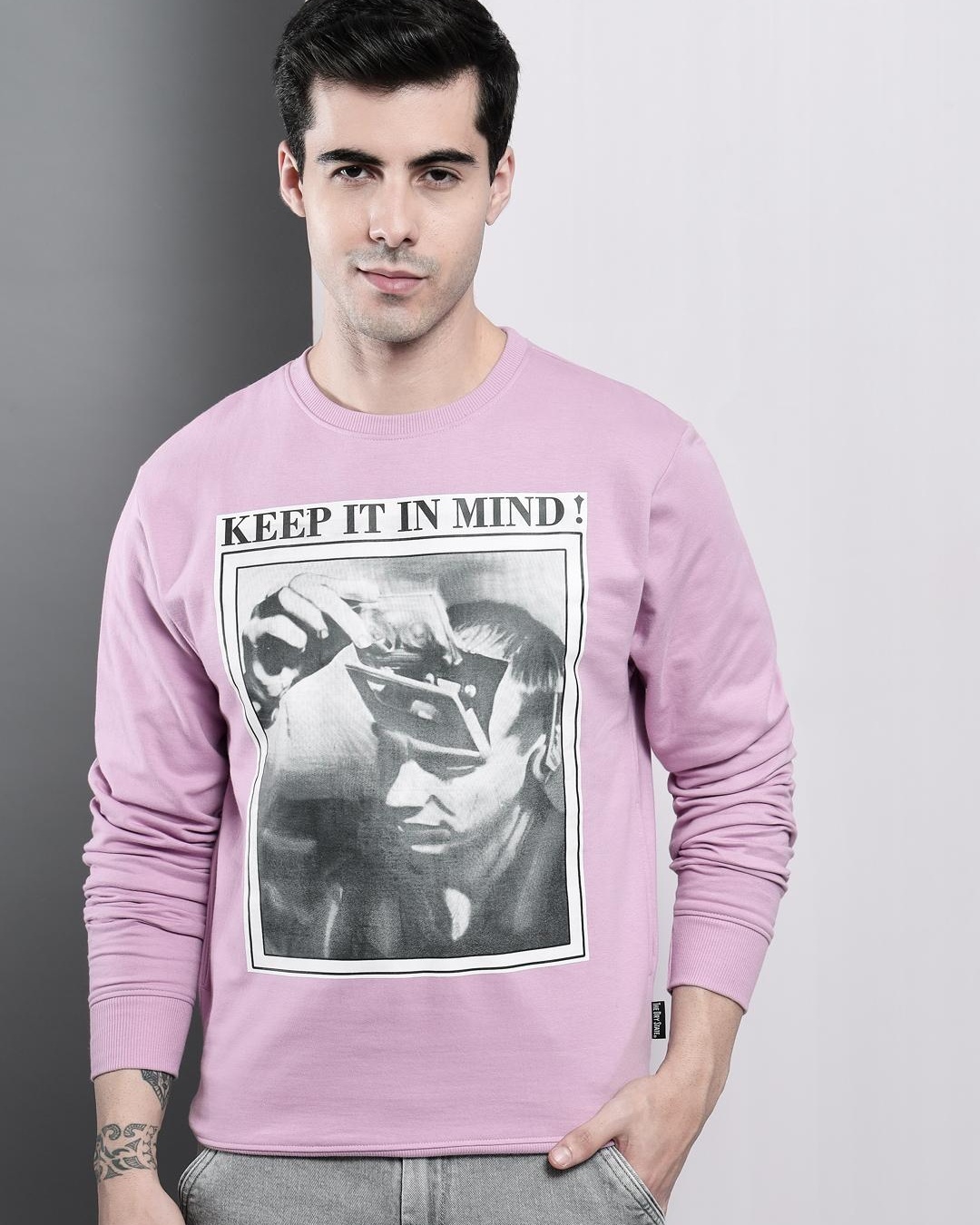Buy Men's Purple Keep It In Mind Graphic Printed Sweatshirt Online at ...