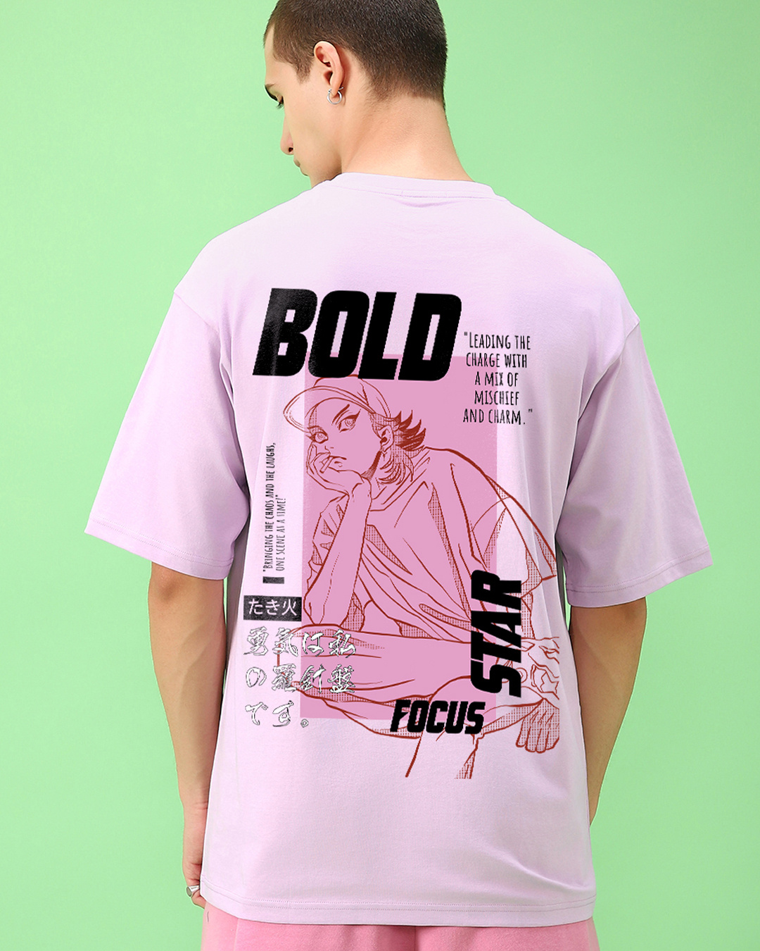 Buy Men's Purple Main Character Energy Graphic Printed Oversized T ...