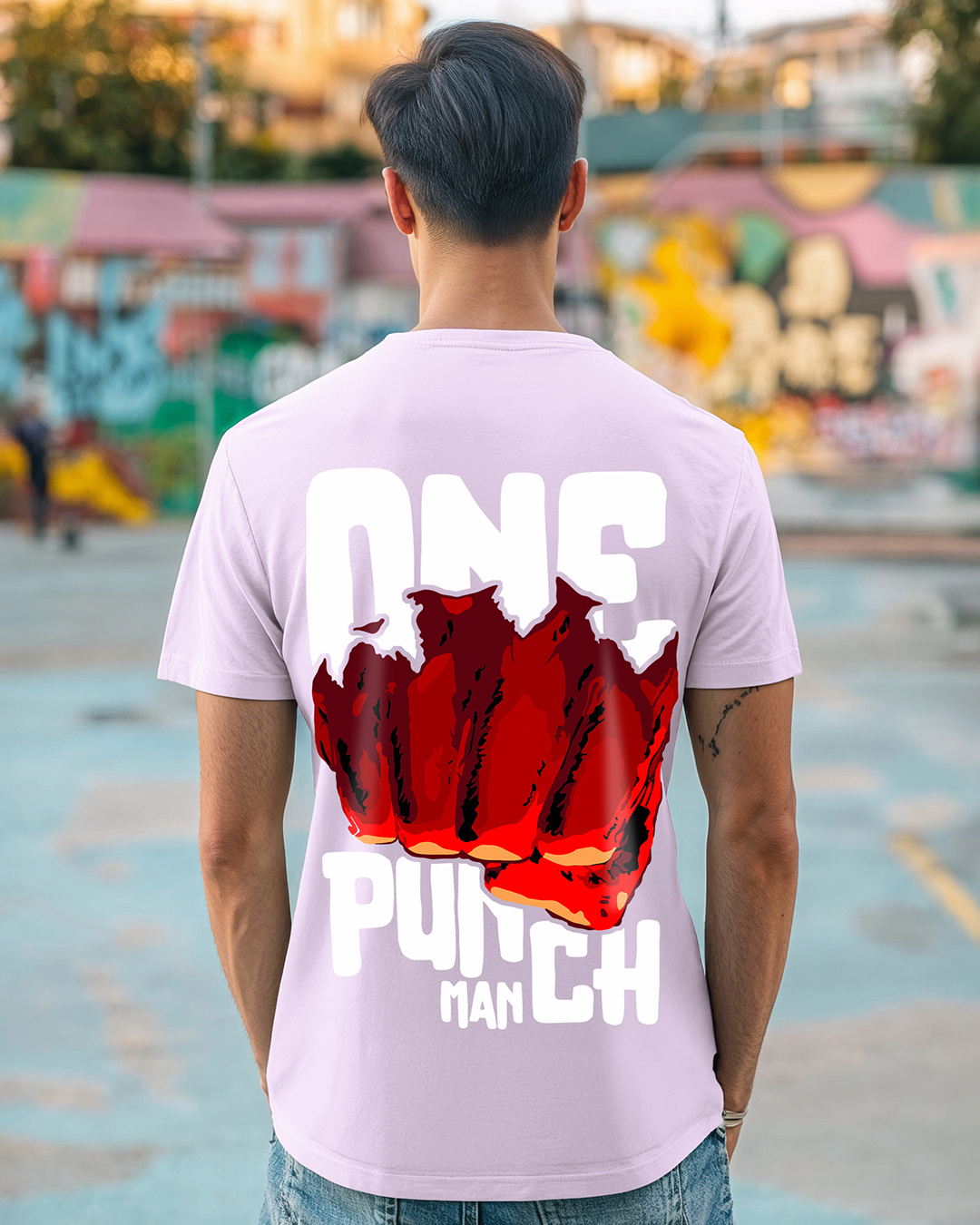 Buy Men's Purple One Punch Man Graphic Printed T-shirt Online at Bewakoof
