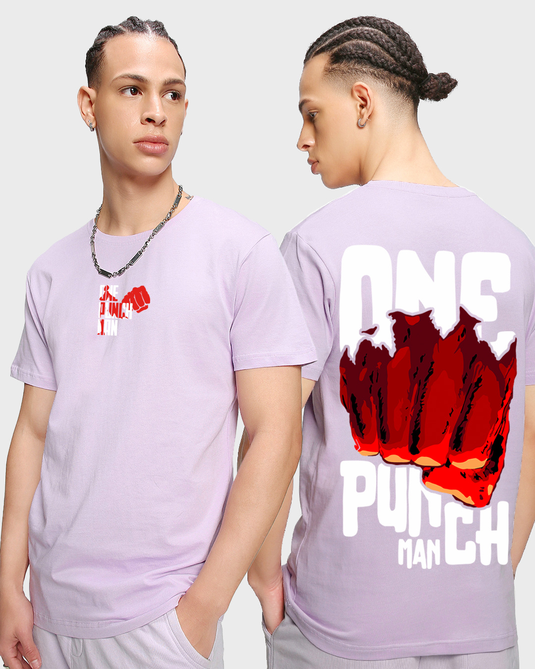 Buy Men's Purple One Punch Man Graphic Printed T-shirt Online at Bewakoof