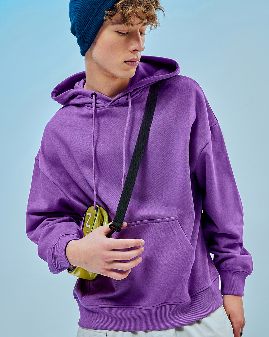 Buy Men's Purple Oversized Hoodies Online at Bewakoof
