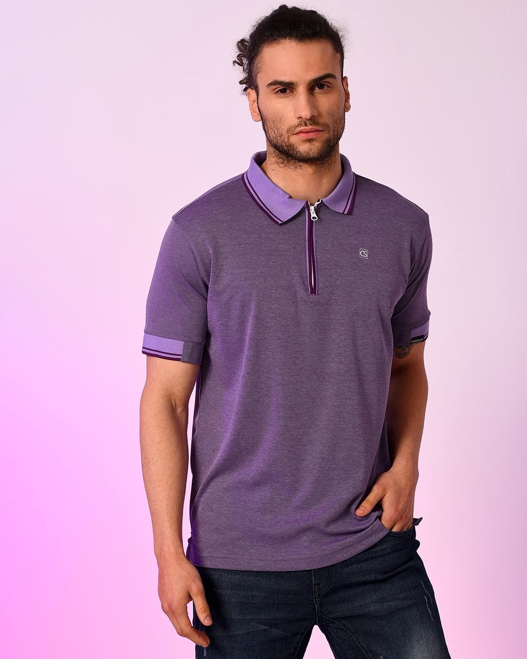 Buy Men's Purple Polo T-shirt Online at Bewakoof