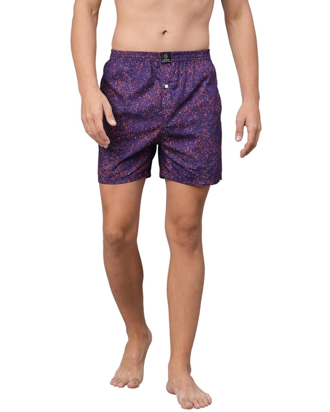 Buy Men's Purple Printed Relaxed Fit Boxers Online in India at Bewakoof