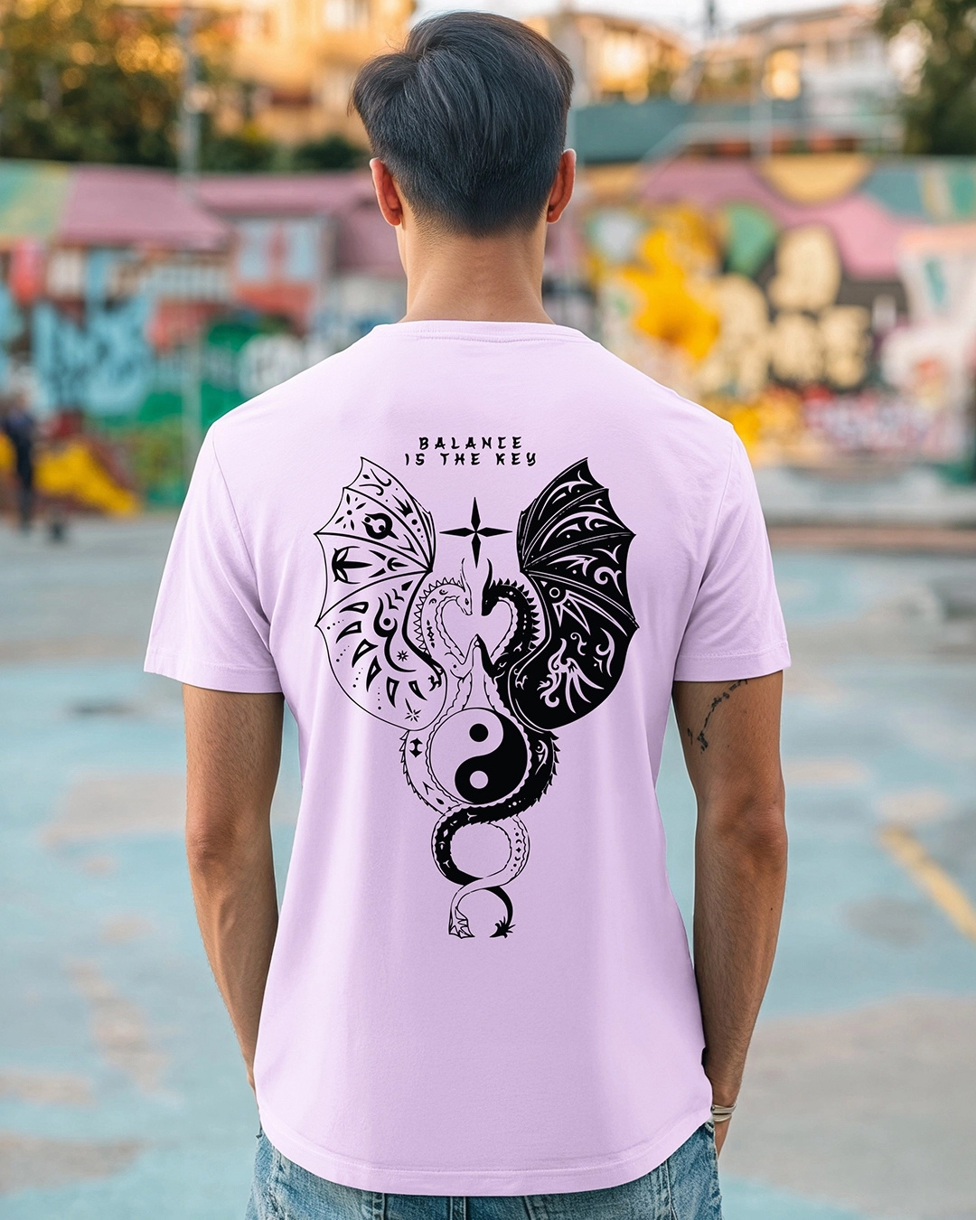 Buy Men's Purple Seek Balance Graphic Printed T-shirt Online at Bewakoof