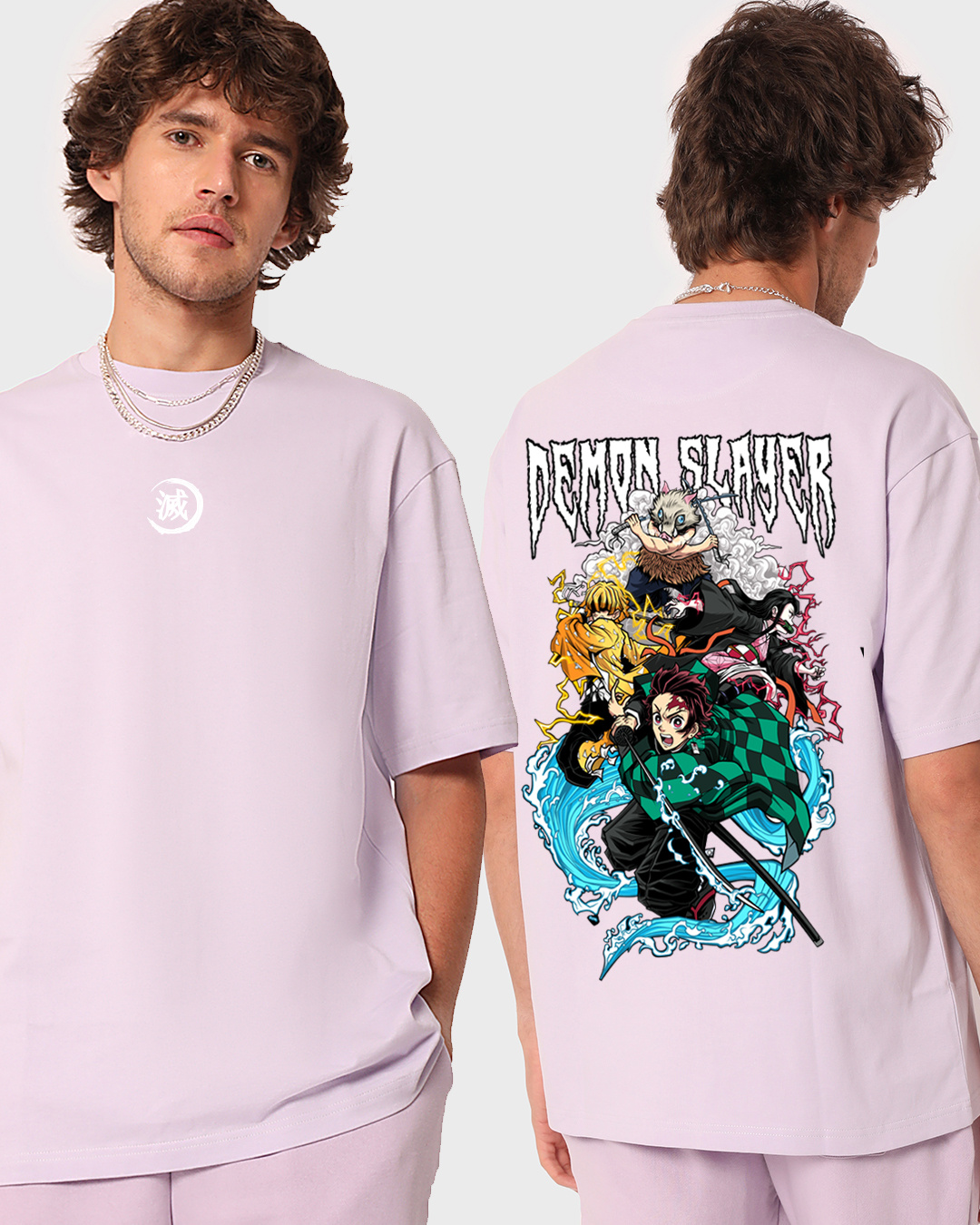 Buy Men S Purple Slayer Squad Graphic Printed Oversized T Shirt For Men