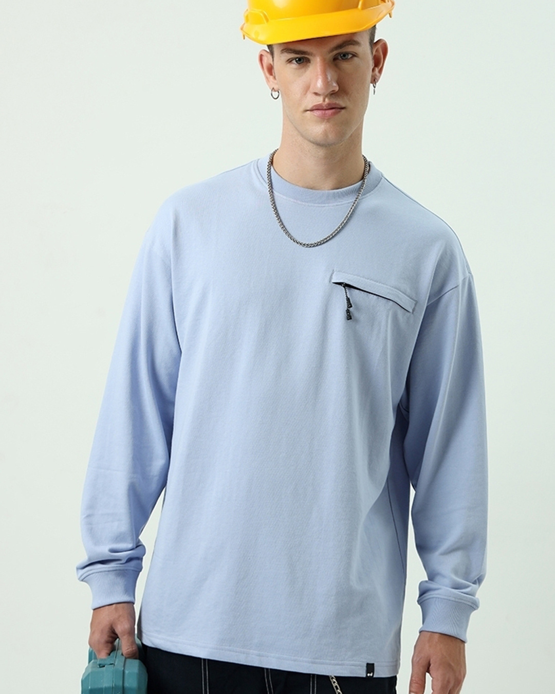 Buy Men's Baby Lavender Super Loose Fit T-shirt Online at Bewakoof