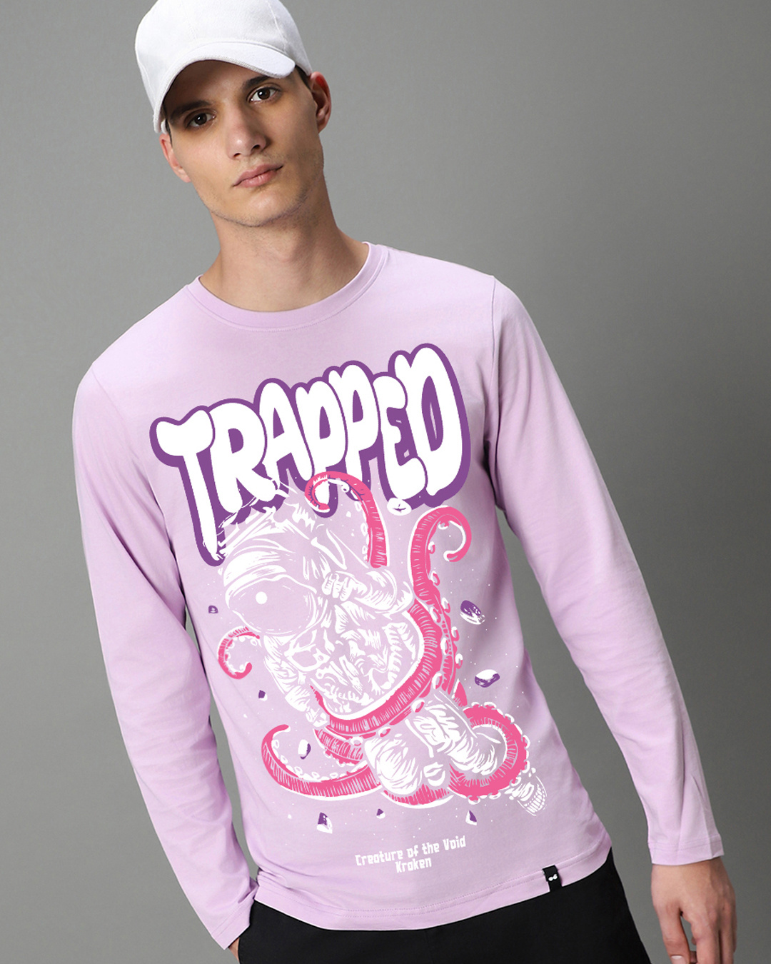 Buy Men's Purple Trapped Graphic Printed T-shirt Online at Bewakoof