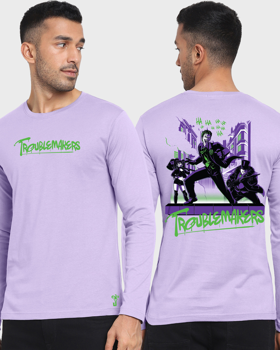 Buy Men's Purple Troublemakers Trio Graphic Printed T-shirt Online at ...