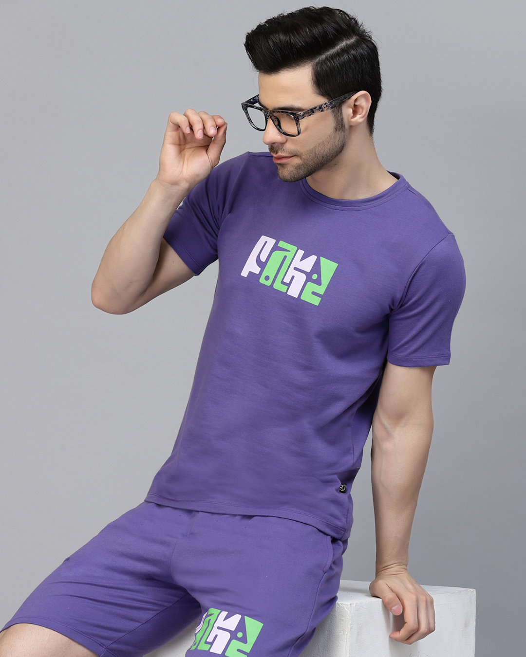 Buy Mens Purple Graphic Printed Slim Fit Co Ordinates Online In India At Bewakoof
