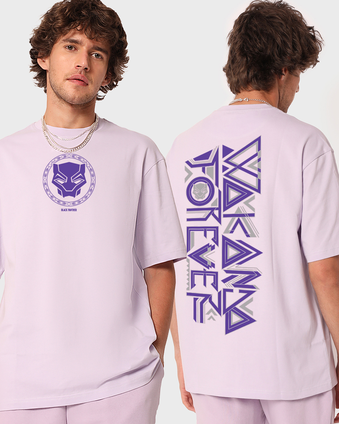 Buy Men's Purple Wakanda Forever Graphic Printed Oversized T-shirt for ...