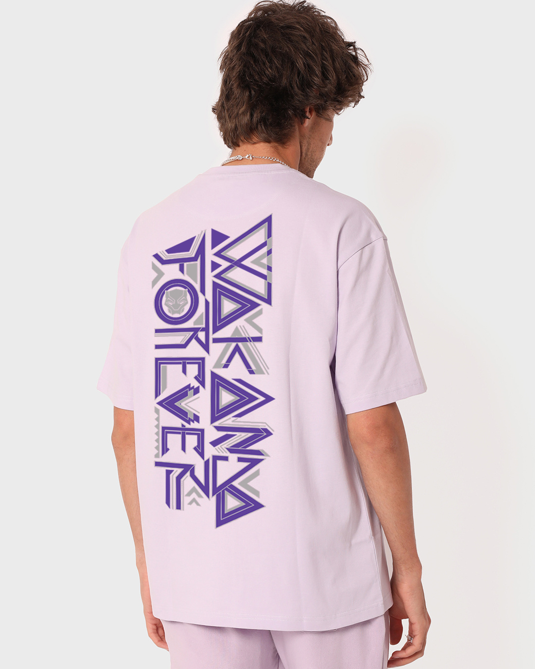 Buy Men's Purple Wakanda Forever Graphic Printed Oversized T-shirt Online at Bewakoof