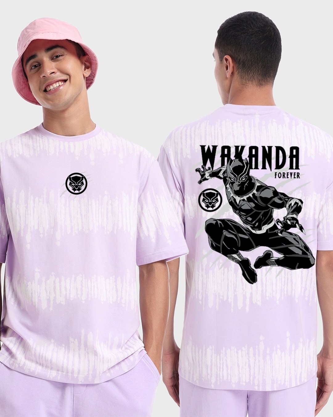 Buy Men's Purple Wakanda Forever The King Graphic Printed Oversized T-shirt Online at Bewakoof