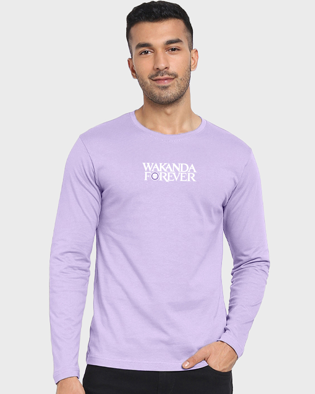 Buy Men's Purple Wakanda Forever Typography T-shirt Online at Bewakoof