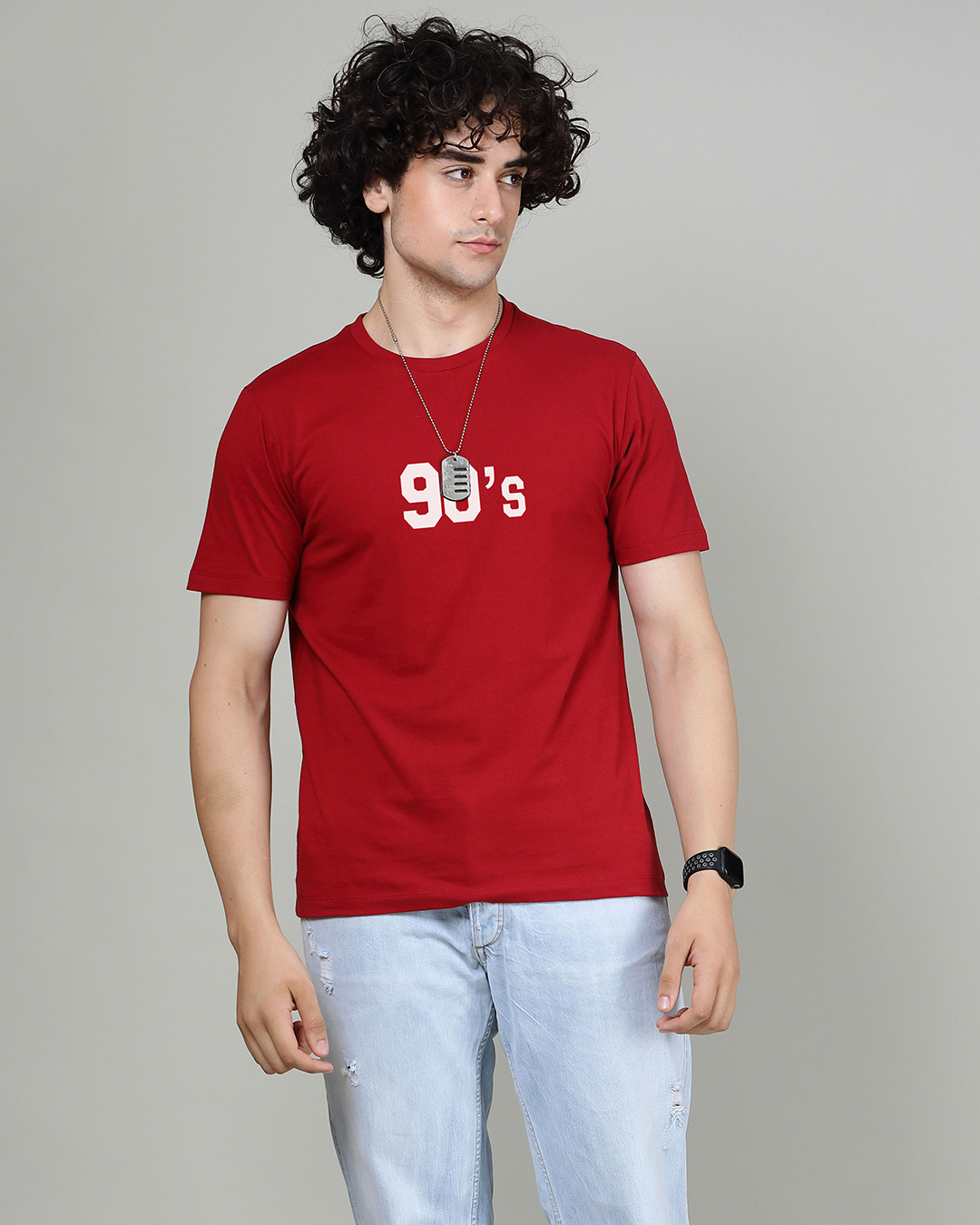 Buy Men's Red 90's Typography T-shirt Online at Bewakoof