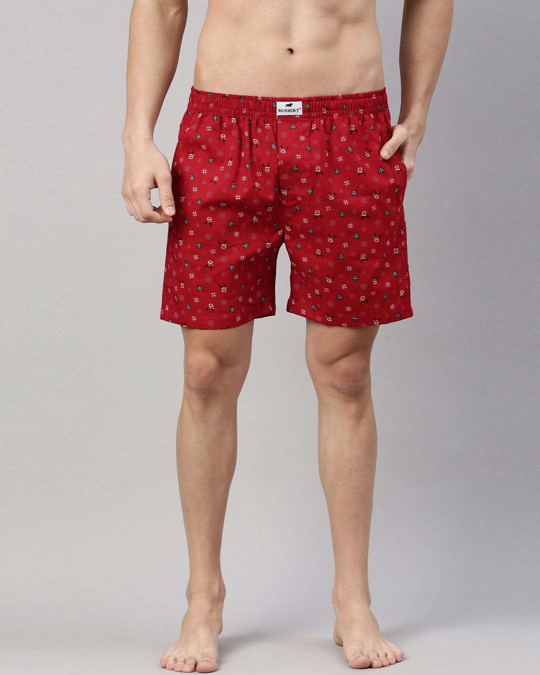 Buy Men's Red All Over Printed Cotton Boxers Online in India at Bewakoof