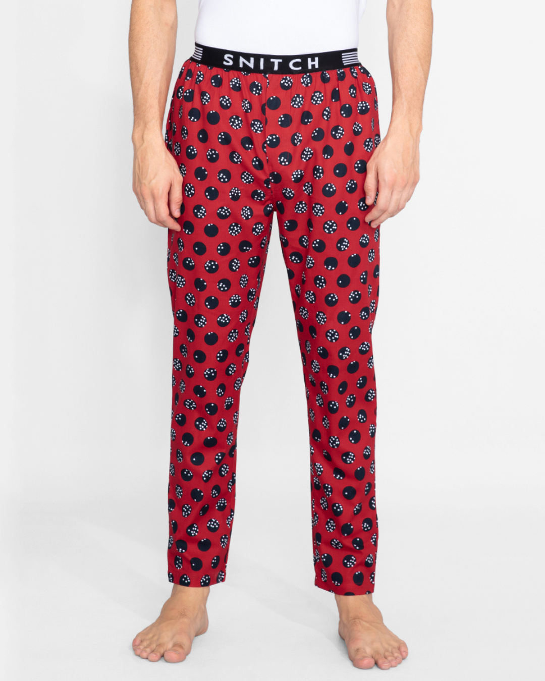 Buy Men's Red All Over Printed Cotton Pyjamas Online in India at Bewakoof