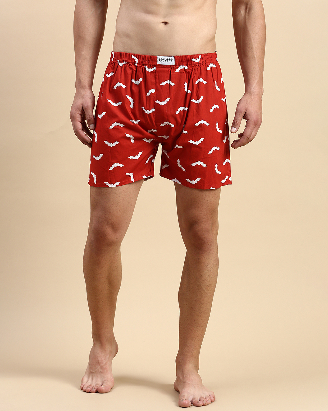 Buy Men's Red All Over Printed Slim Fit Boxers Online in India at Bewakoof
