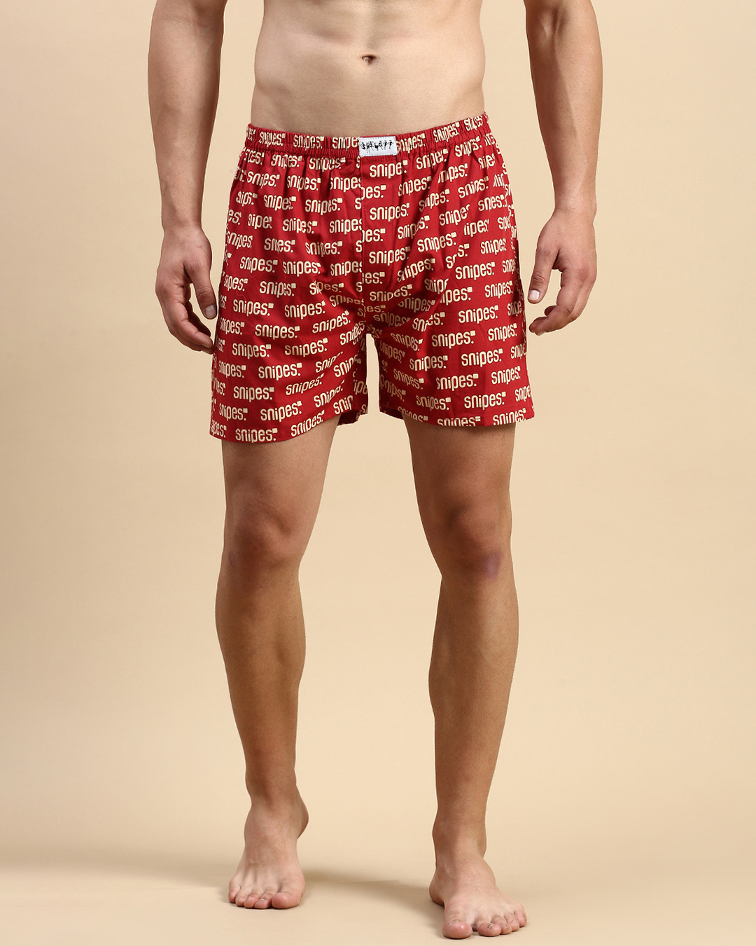 Buy Men's Red All Over Typography Slim Fit Boxers Online in India at ...