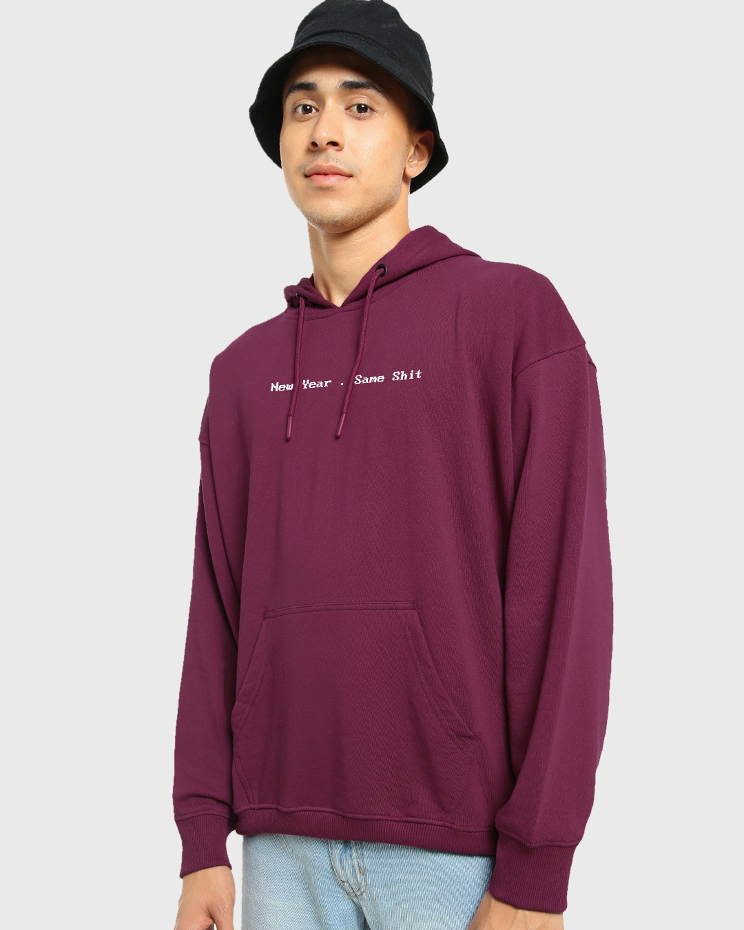 Buy Men's Red As Usual Typography Hoodie Online at Bewakoof