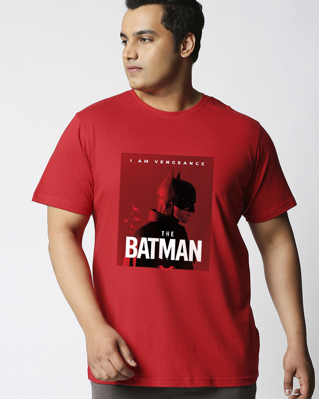 Buy Men's Red Batman Poster Graphic Printed Oversized Plus Size T-shirt ...