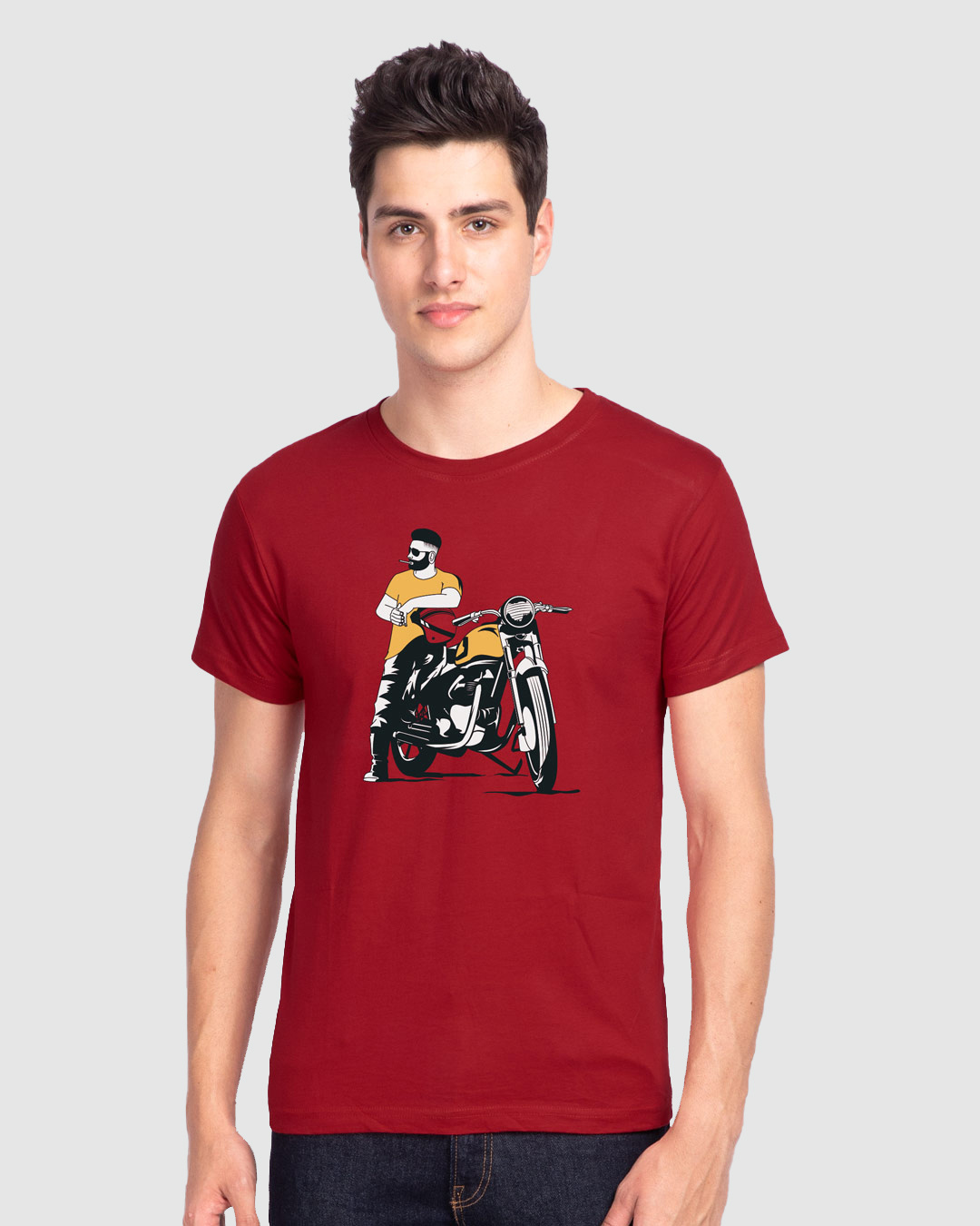 Buy Men's Red Biker Bro T-shirt Online at Bewakoof