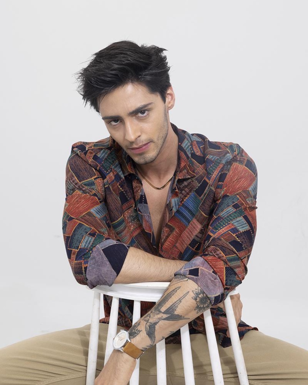 Buy Men's Red Block Patch Slim Fit Shirt Online at Bewakoof