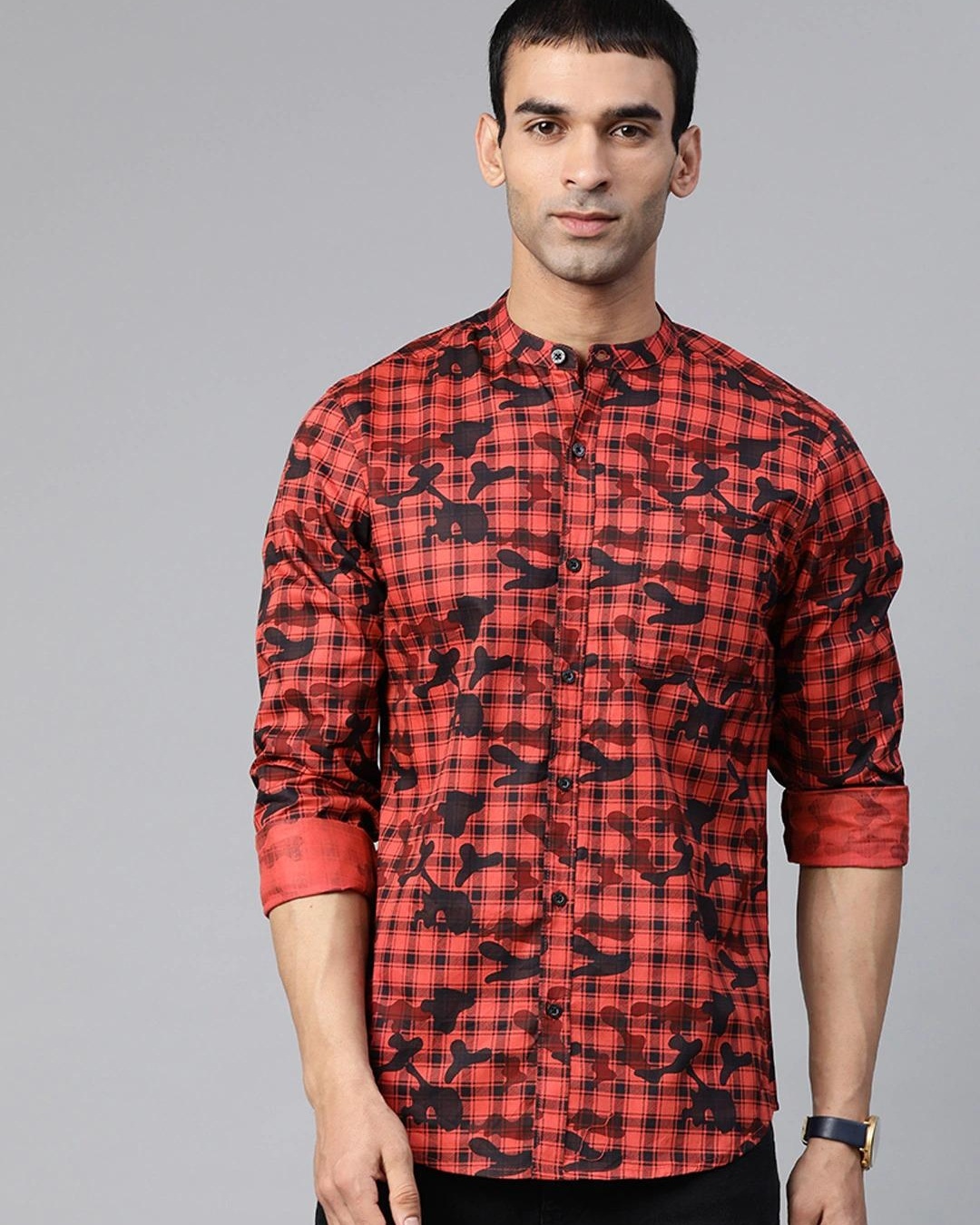 Buy Men's Red Checked Shirt Online at Bewakoof