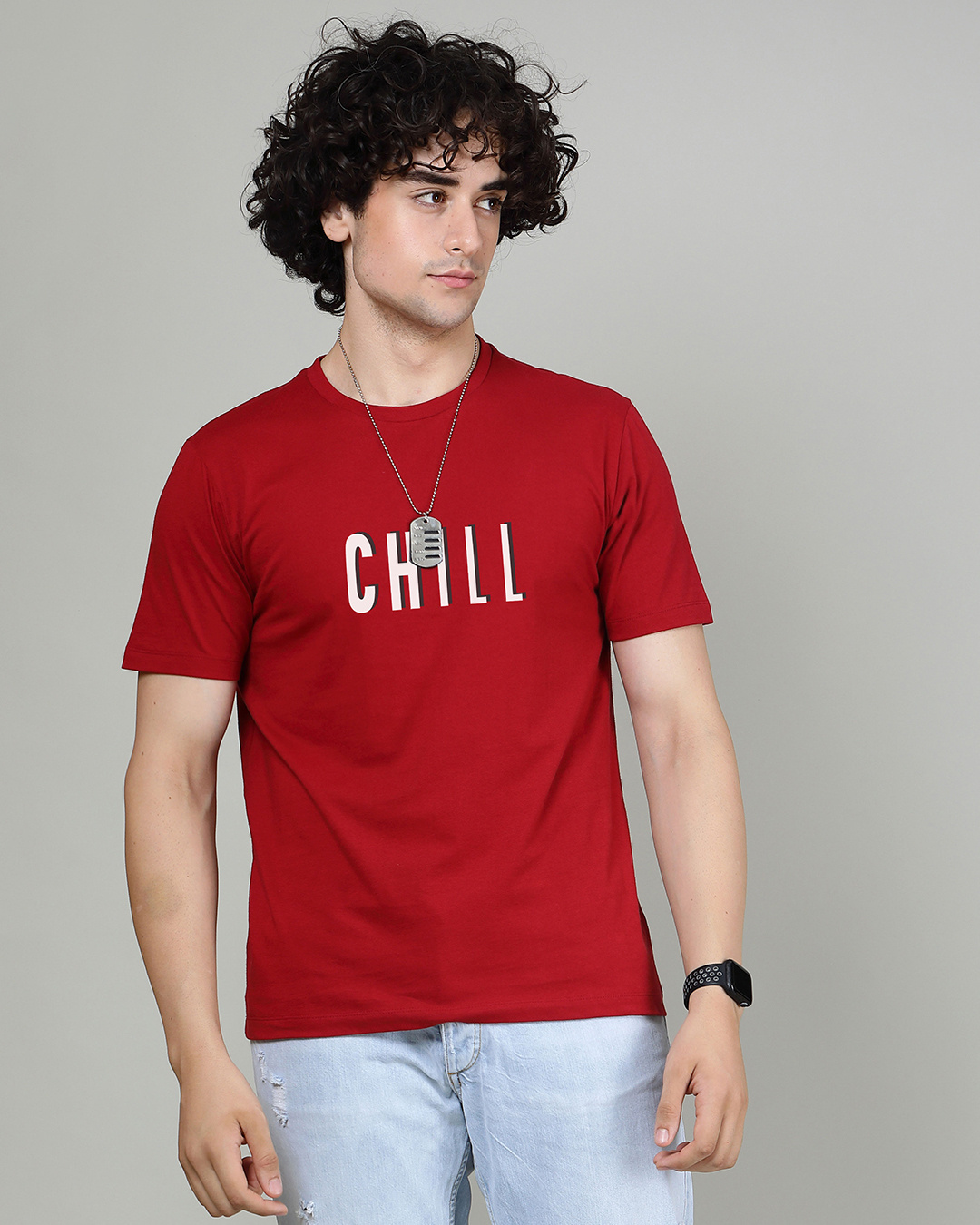 Buy Men's Red Chill Typography T-shirt Online at Bewakoof