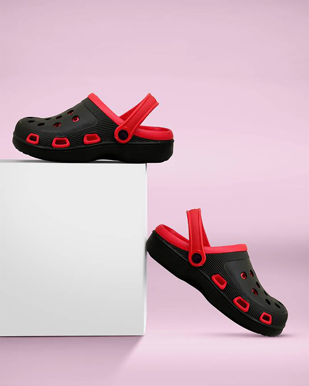 Buy Men's Red Color Block Clogs Online in India at Bewakoof