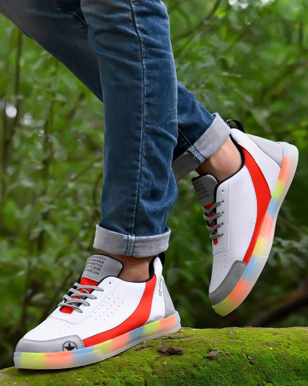 Buy Men's Red Color Block Sneakers Online in India at Bewakoof